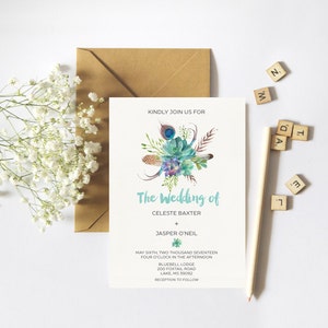 Bohemian Wedding Invitation Set // Rustic Wedding Invitation - Etsy