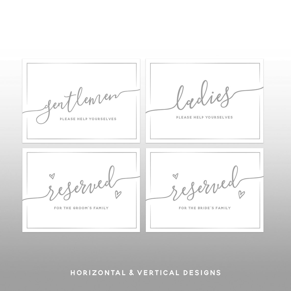 PRINTABLE Wedding Signs Bundle Set: SILVER, 18 Signs Included, 4x6" and ...