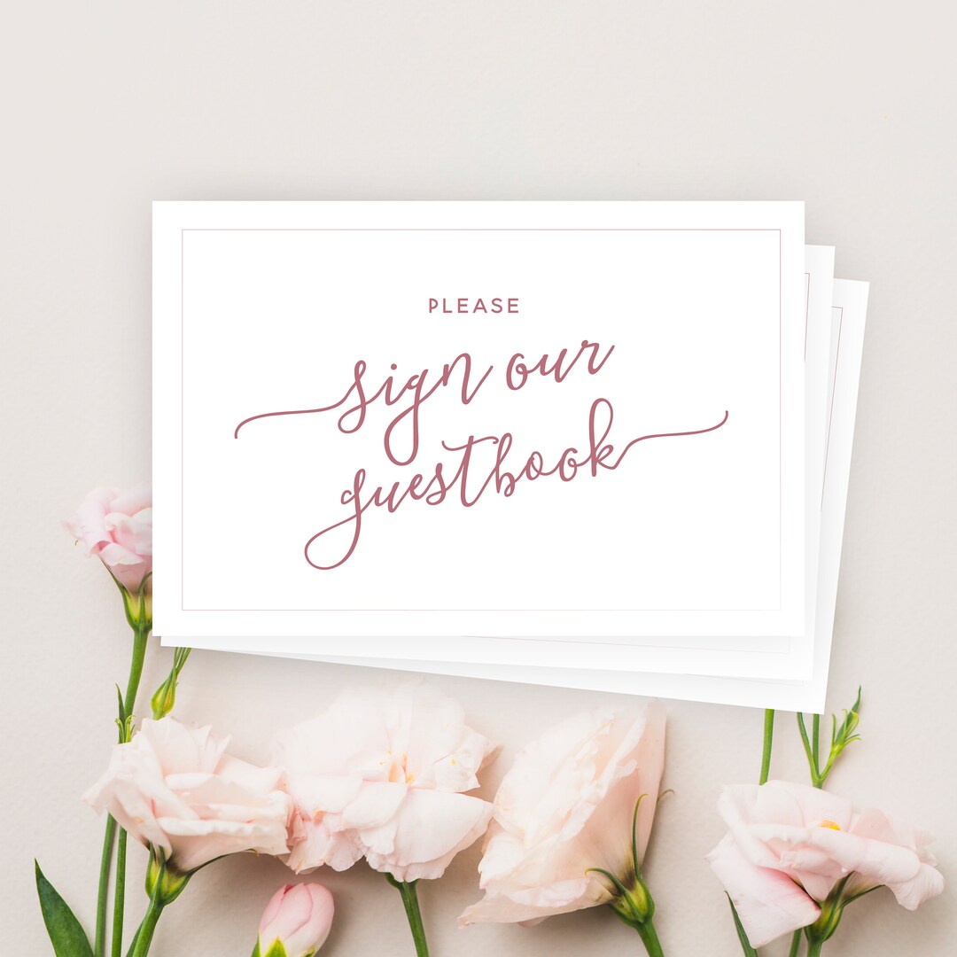 Please Sign Our Guestbook Sign DIGITAL DOWNLOAD: Printable Wedding Sign ...