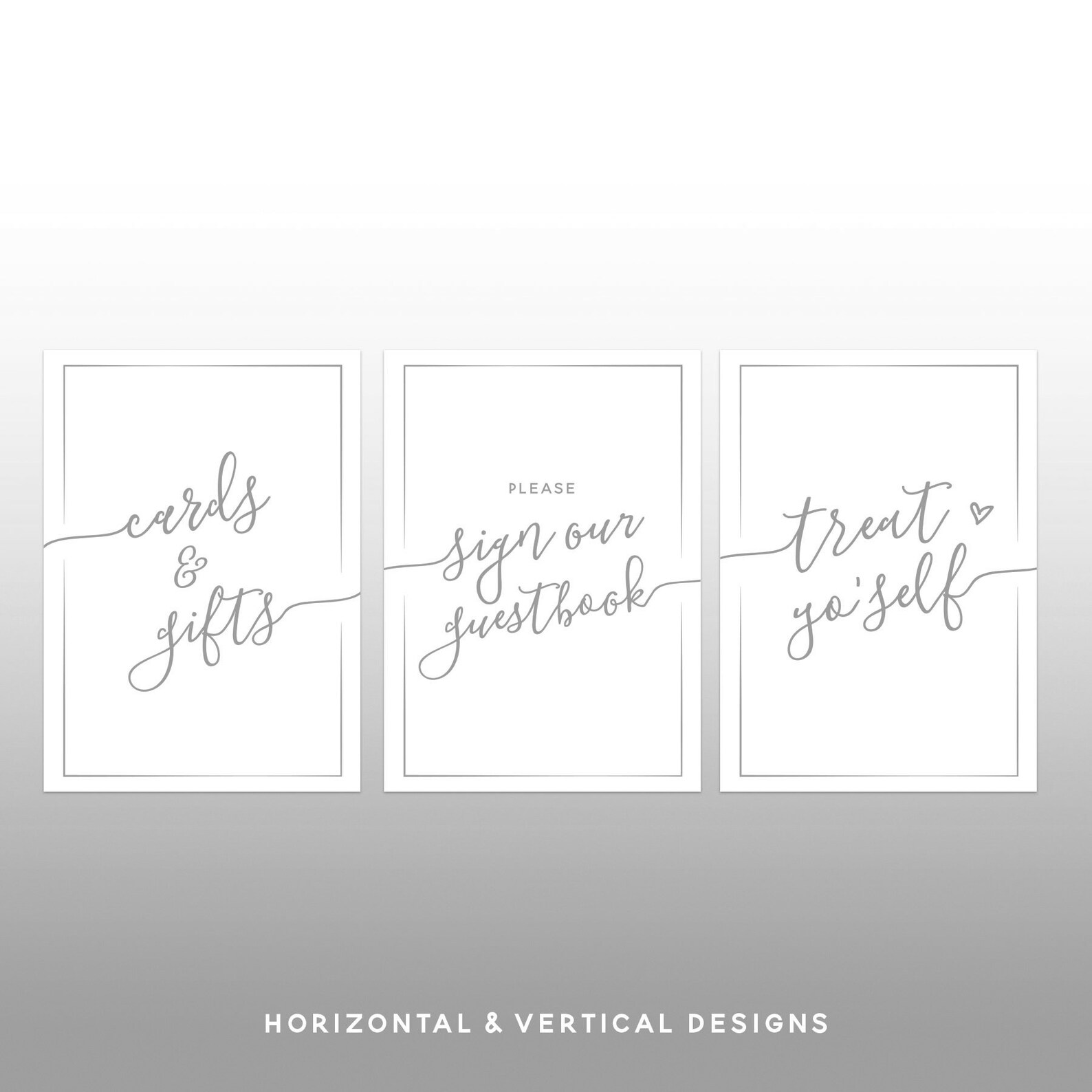 PRINTABLE Wedding Signs Bundle Set: SILVER, 18 Signs Included, 4x6" and ...