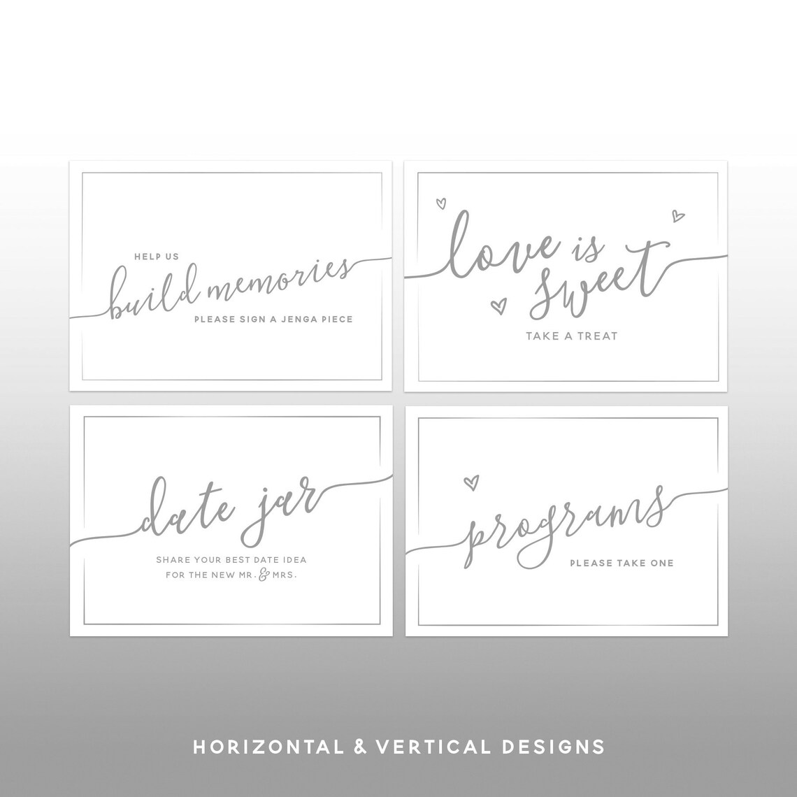 PRINTABLE Wedding Signs Bundle Set: SILVER, 18 Signs Included, 4x6" and ...