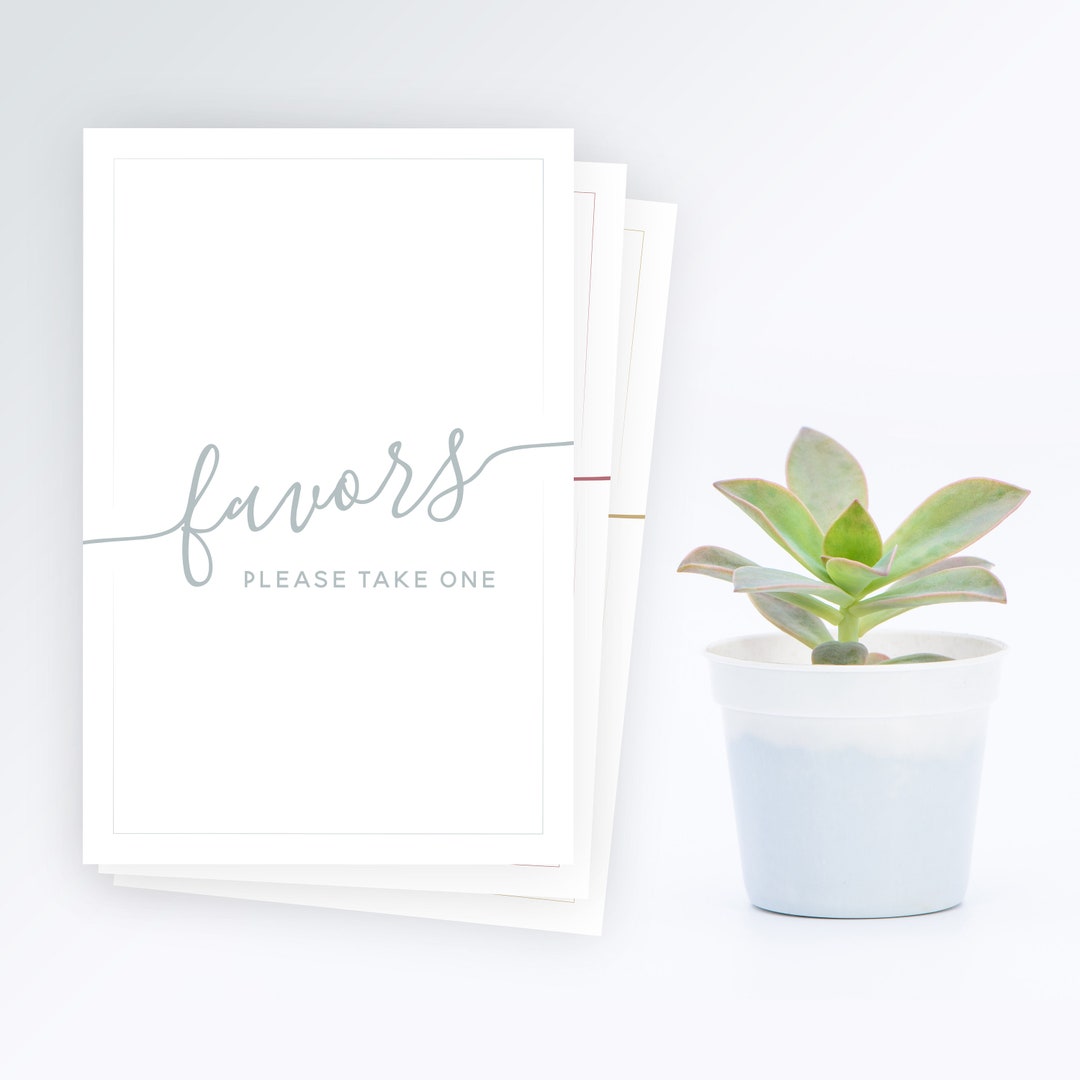 Favors, Please Take One Sign DIGITAL DOWNLOAD: Printable Wedding Sign ...