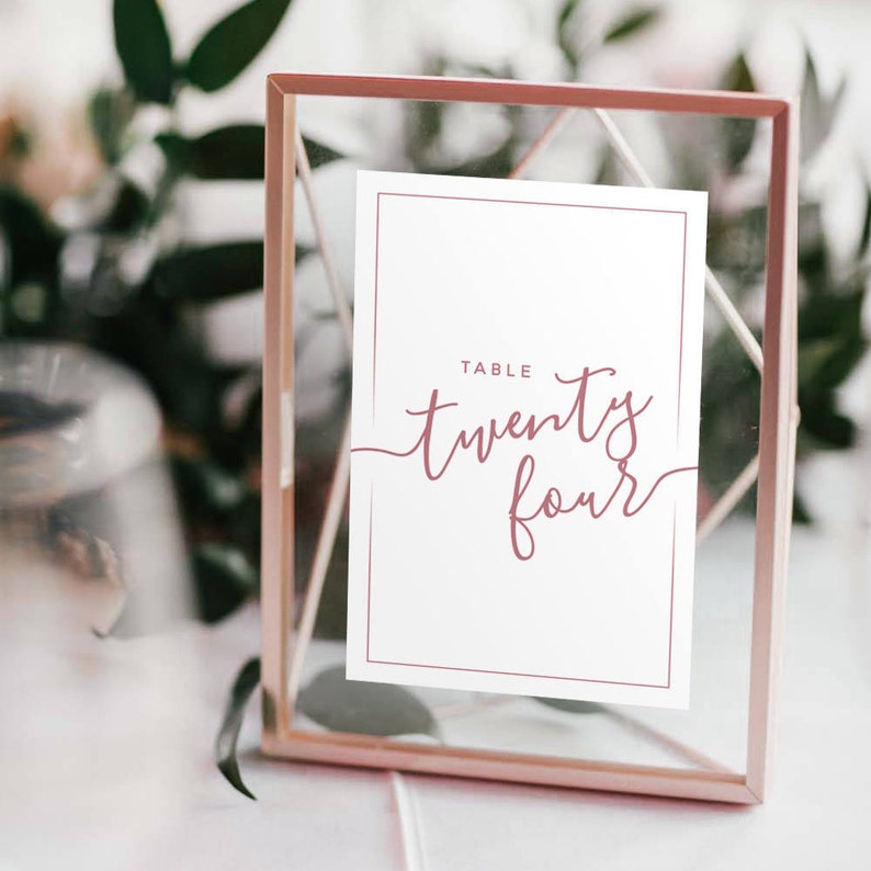 PRINTABLE Table Numbers 1-30: ROSE GOLD Available in 4x4 | Etsy
