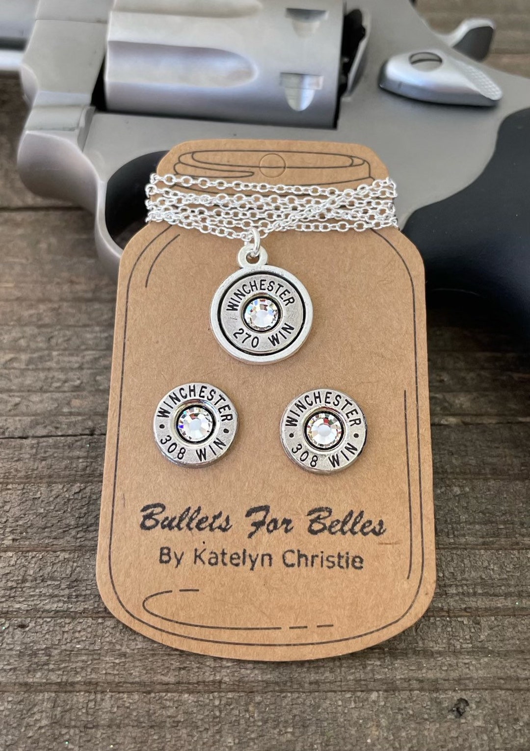 Bullet Necklace and Earring Set , Women's Jewelry, Bullet Necklace ...