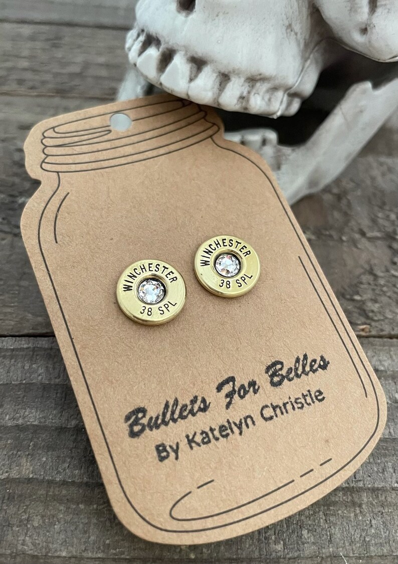 Bullet Stud Earrings Bullet Jewelrybullet Earrings Stud | Etsy