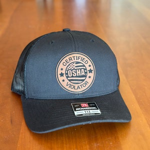 OSHA Violation Patch Hat | Black/black | Adjustable | Gift for Blue ...