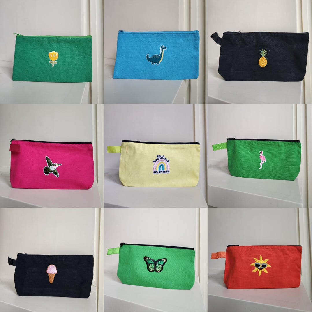 Embroidered Canvas Pouch: Makeup, Snacks, Crafts - Etsy