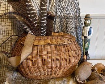 Wicker Fishing Creel - Salmon Trout Creel Fishermans Decor - Fly ...