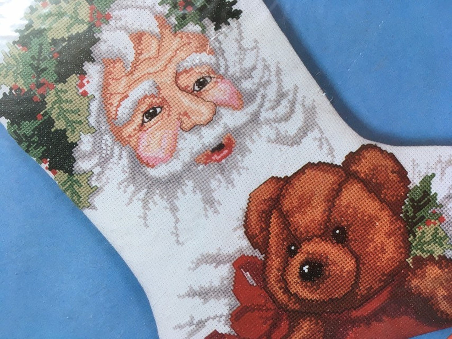 Santa Bear Stocking Kit Bucilla Victorian Santa Cross Stitch - Etsy
