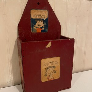 Red Snoopy Box Handmade Mailbox Lucy Linus Van Peld Sally - Etsy