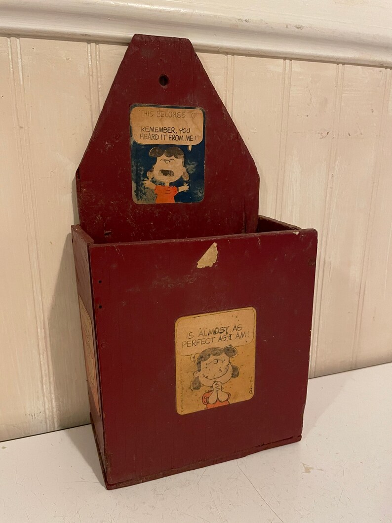 Red Snoopy Box Handmade Mailbox Lucy Linus Van Peld Sally | Etsy