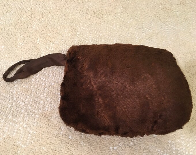 Mink Fur Muff Black Mink Hand Wrap Vintage Victorian Mink Muff Clutch ...