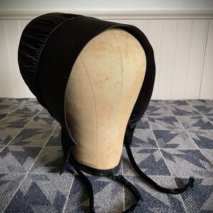 Black Amish Bonnet Women's Mennonite Hat Hand Stitched - Etsy