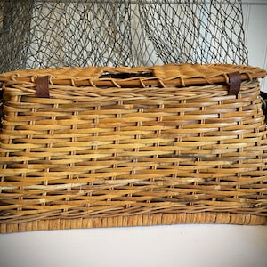 Wicker Fishing Creel Salmon Trout Creel Fishermans Decor Fly Fishing ...