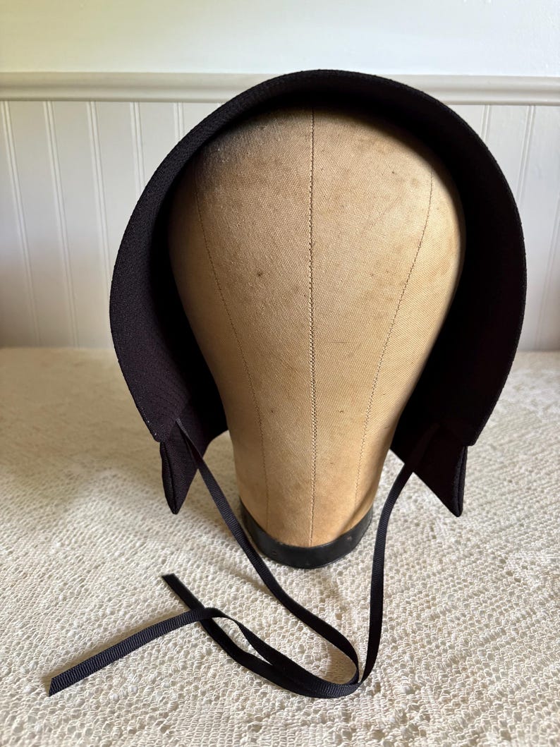 Vintage Black Amish Bonnet: Hand-stitched Mennonite Cap - Etsy