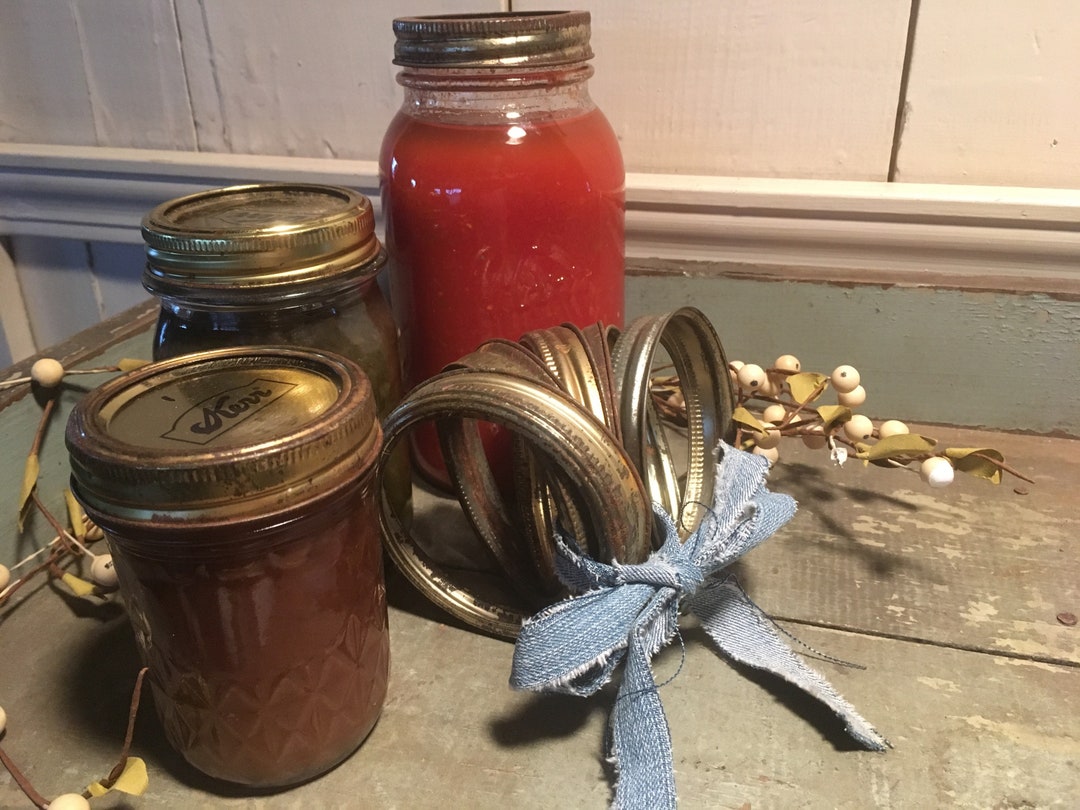 Canning Jar Wide Mouth Rings 6 Vintage Wide Mouth Size Mason Canning ...