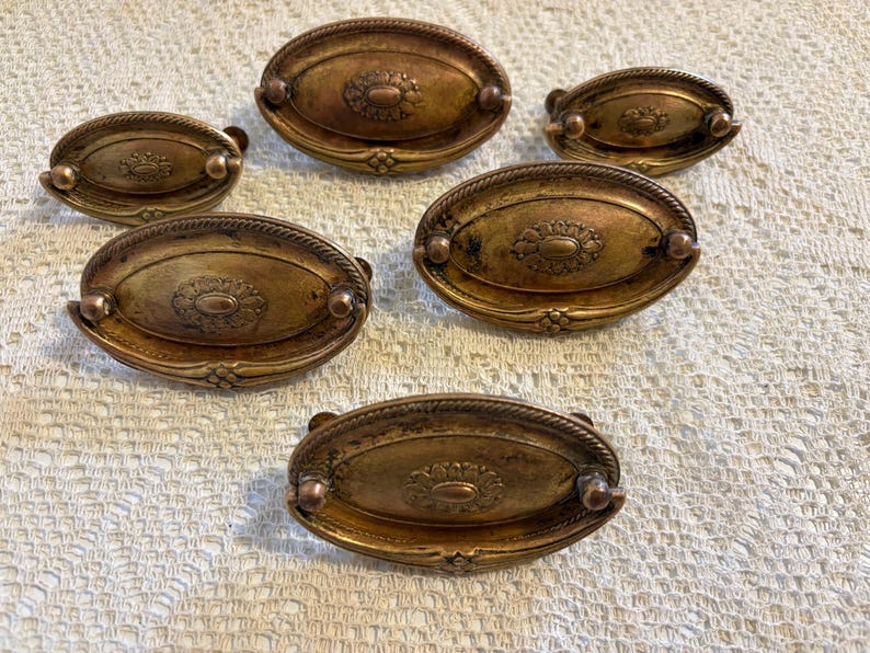 Set of 6 Antique Keebler Art Nouveau Dresser Drawer Handles ...