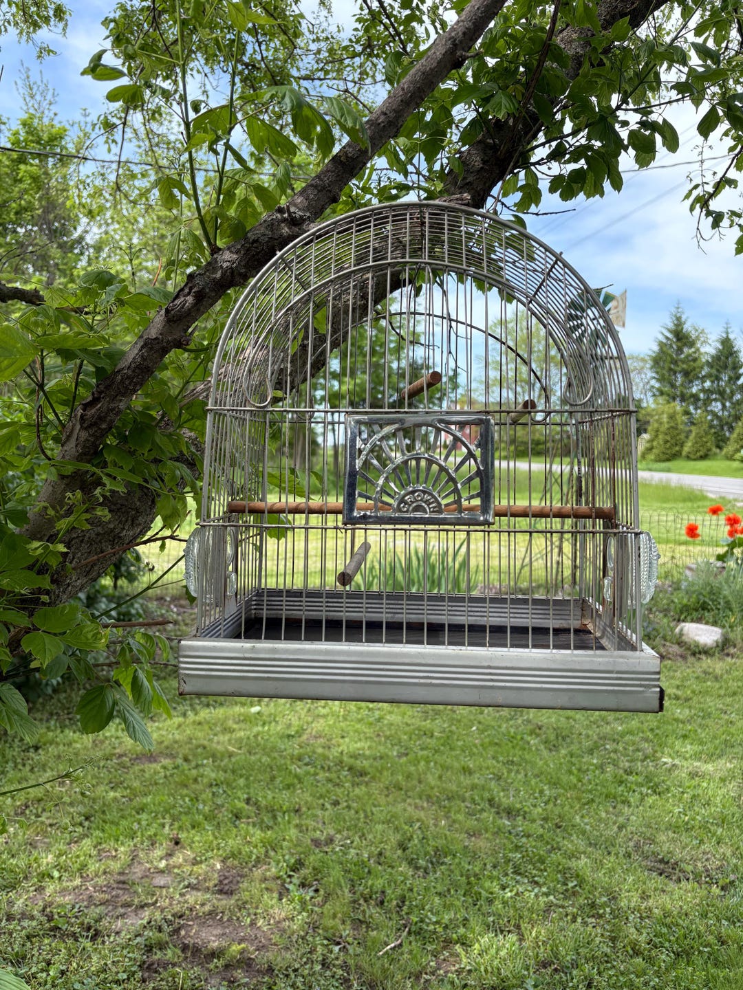 Silver Crown Birdcage - French Bird Cage - Primitive Lepetit Avairy ...