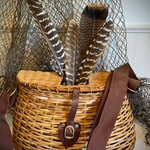 Wicker Fishing Creel Salmon Trout Creel Fishermans Decor Fly Fishing ...