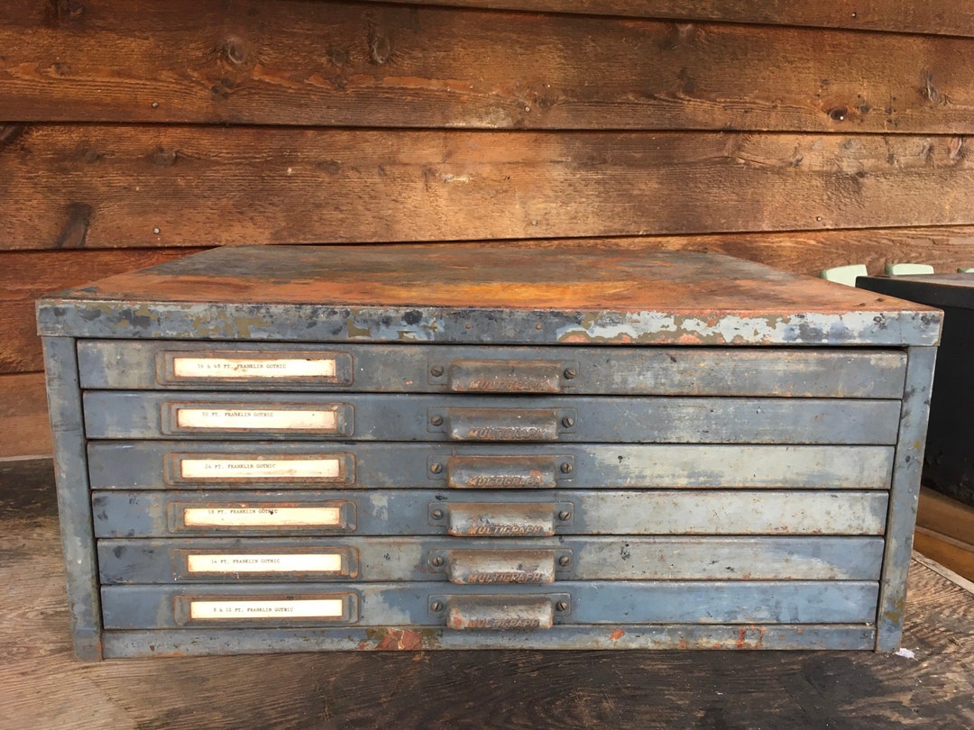 Typeset Printers Cabinet - LOCAL PICKUP ONLY - Multigraph Handle Letter ...