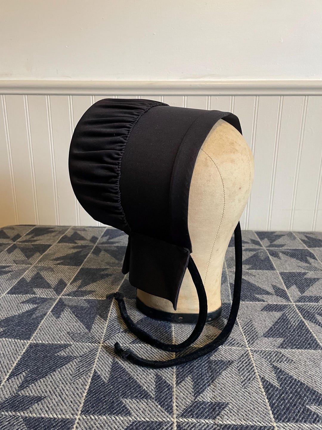 Vintage Black Amish Bonnet: Hand-stitched Mennonite Cap - Etsy