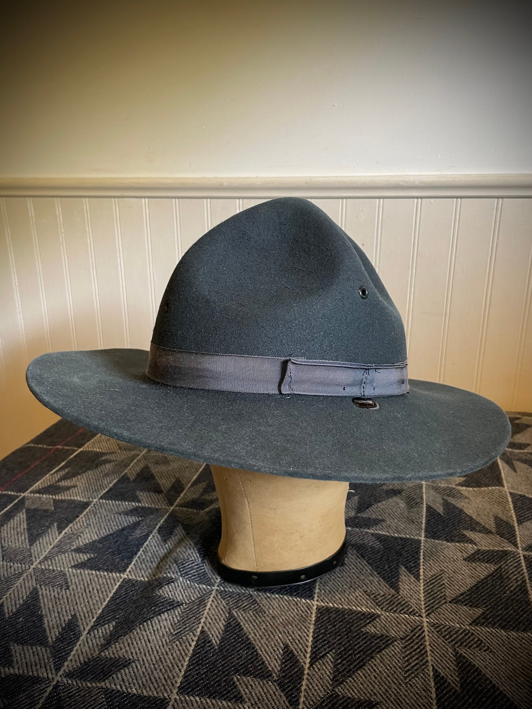 Vintage Stratton Boy Scout Campaign Hat – Military Drill Sergeant Style ...