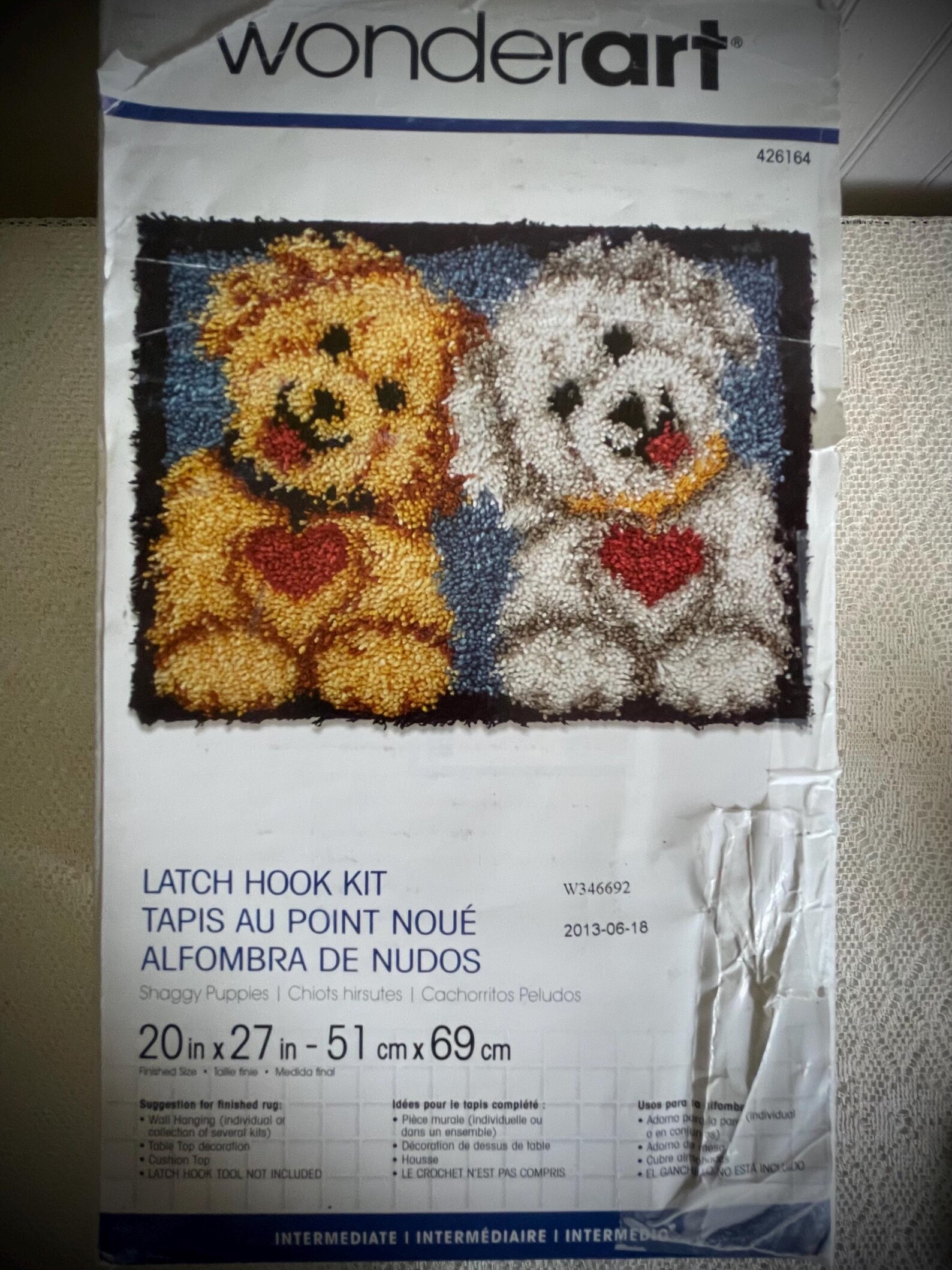 Latch Hook Dog Rug Kit – Shaggy Puppies, Caron Wonderart, 20x27 Inches ...