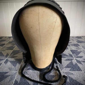 Black Amish Bonnet Women's Mennonite Hat Hand Stitched - Etsy