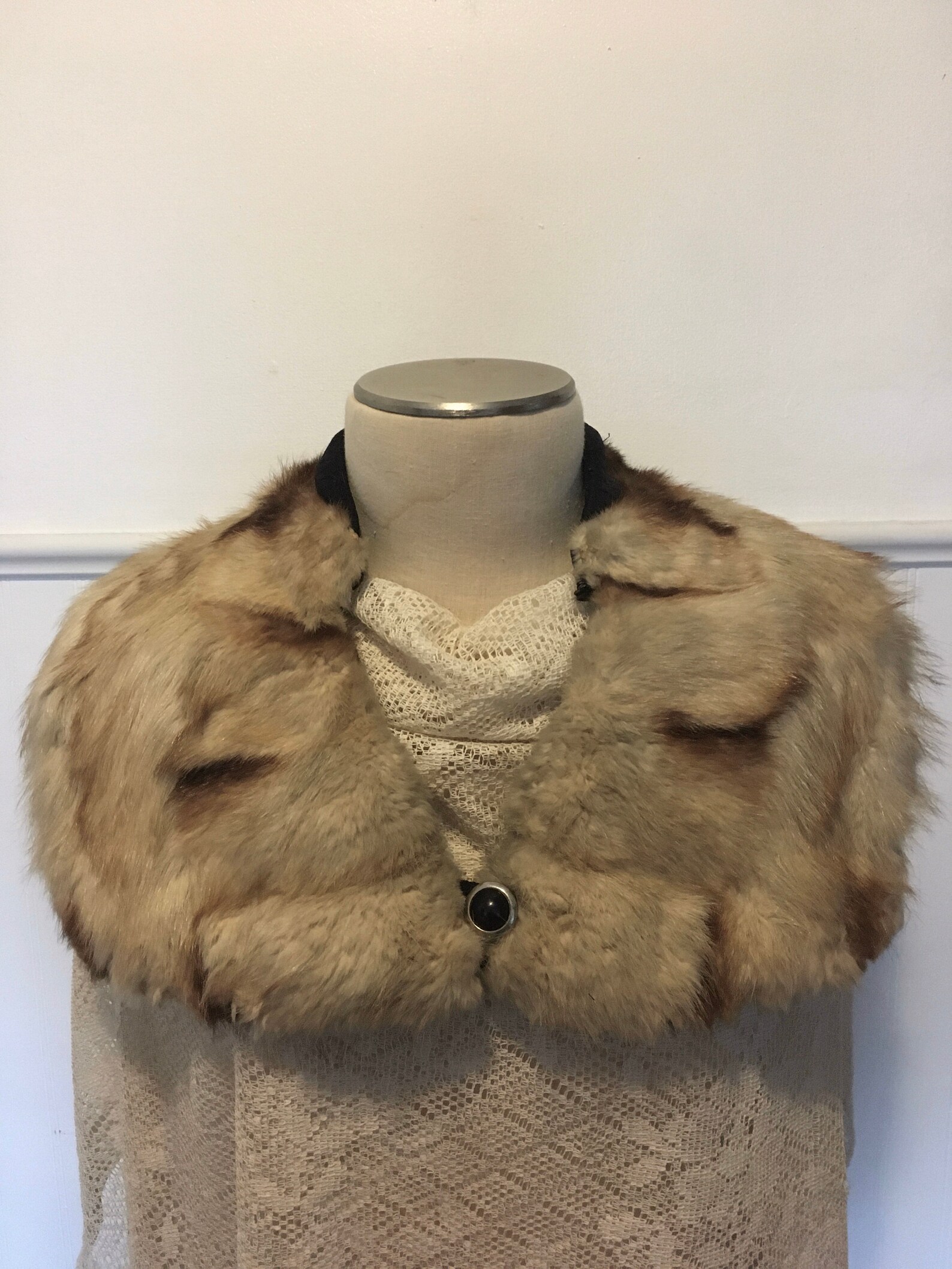 Fox Fur Collar Vintage Victorian Shrug Wedding Wrap Real | Etsy