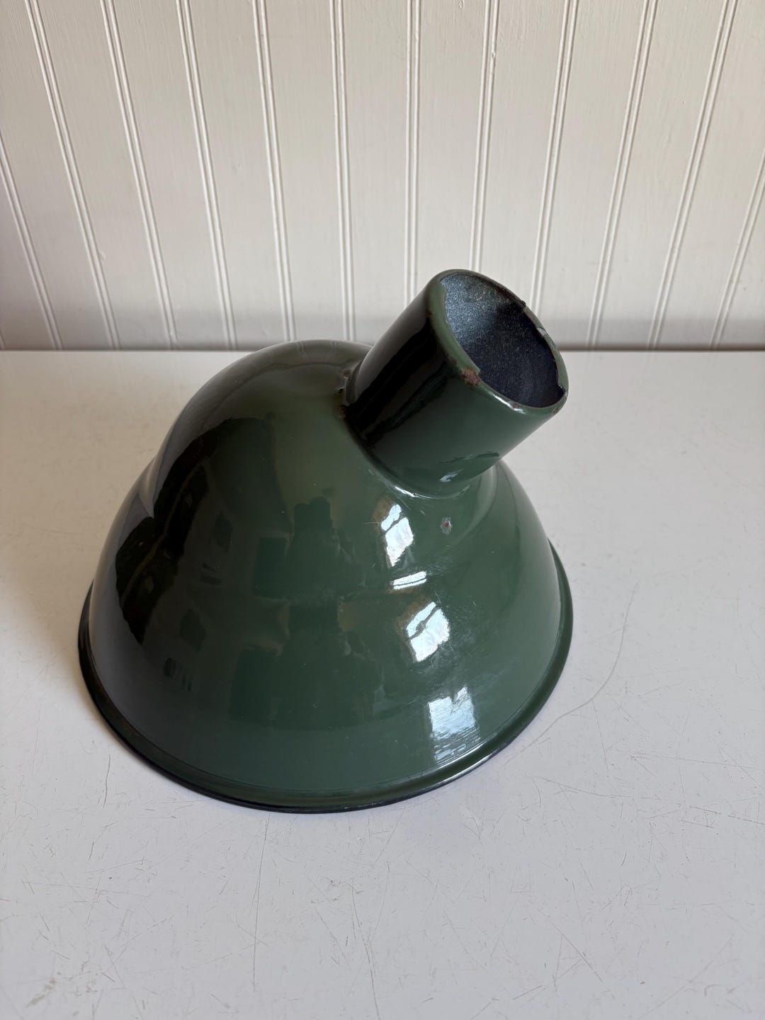 Vintage Green Enamel Light Shade - Angled Industrial Lighting - Etsy