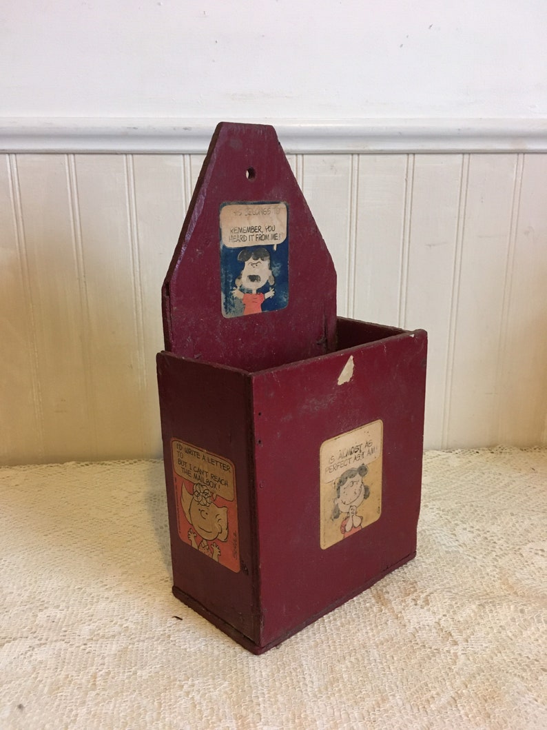 Red Snoopy Box Handmade Mailbox Lucy Linus Van Peld Sally | Etsy