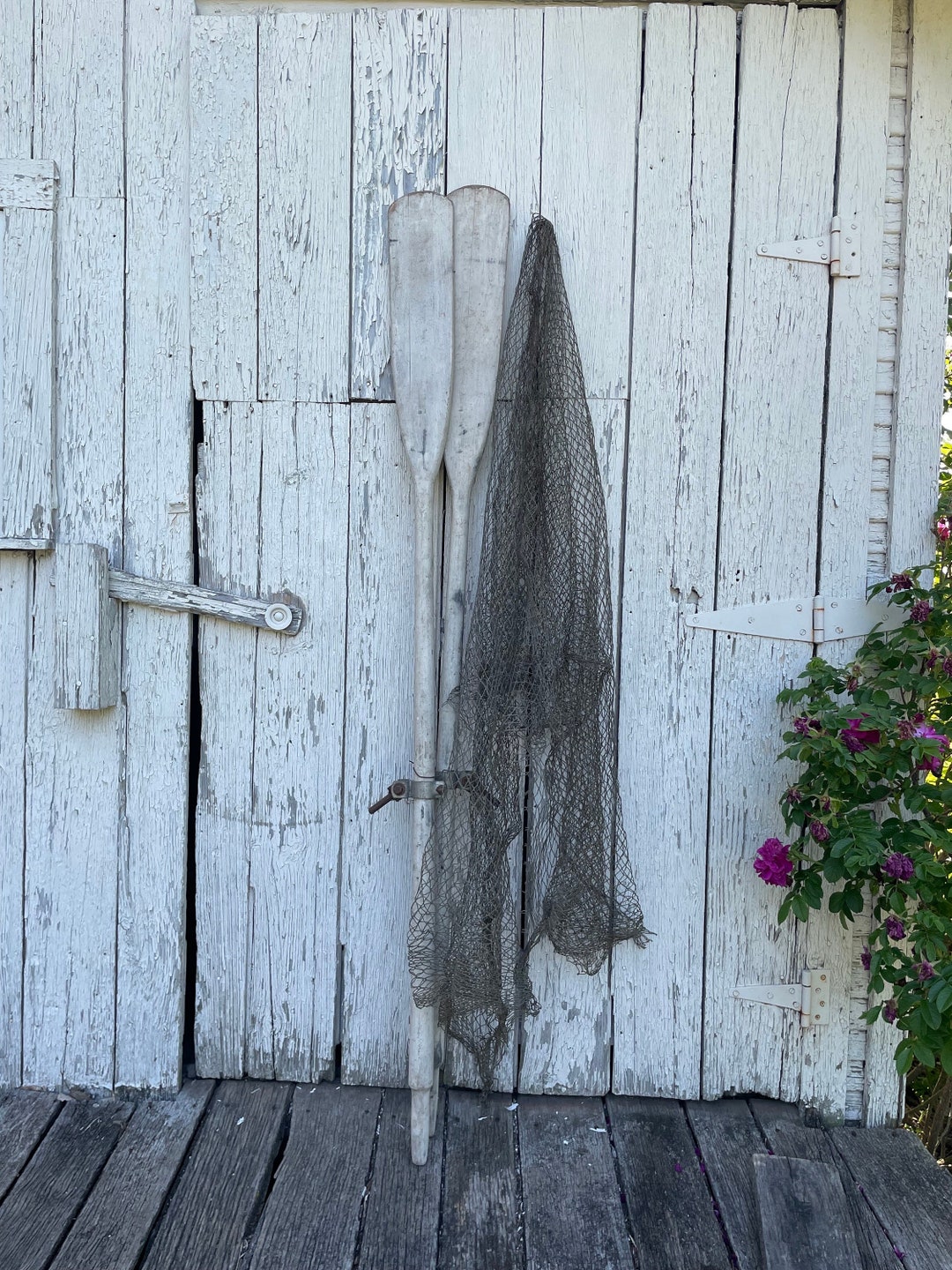 Vintage Fishing Net - 4 by 9 Foot Fishing Net - Nautical Fishermans ...