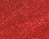 Ruby red fabric by the yard ruby red swirl fabric by the | Etsy