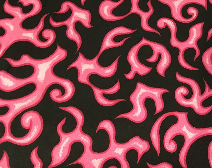 Pink Flames Fabric, Pink Biker Fabric, Pink Fire Fabric, Pink Flames ...