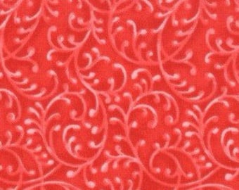 Red Scroll Fabric - Etsy