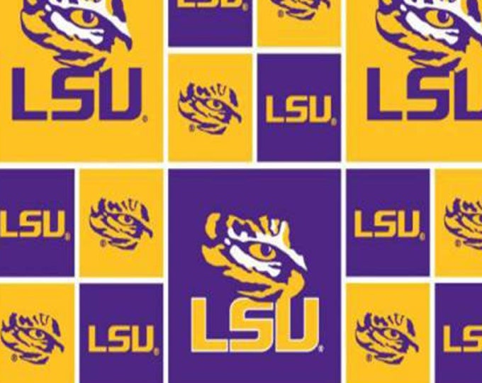 LSU Tigers Fabric by the Yard, Cotton LSU Tigers Fabric, Licensed ...