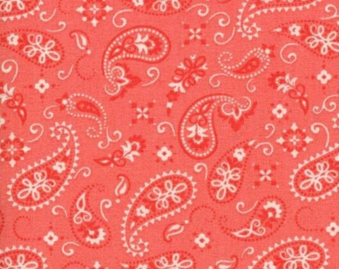 Coral Paisley Fabric by the Yard, Coral Fabric, Coral Cotton, Coral ...
