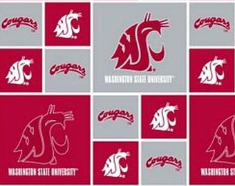 Official Licensed Washington State University Cotton Quilting Fabrics ...