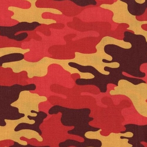 Red Camo Fabric by the Yard Red Camouflage Fabric Orange | Etsy