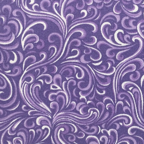Purple Fabric by the Yard Purple Swirl Fabric Purple Scroll - Etsy
