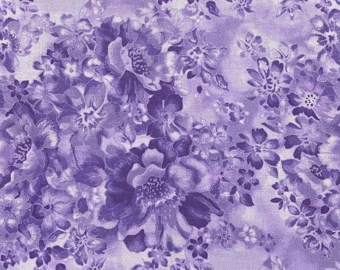 Light Purple Fabric by the Yard, Purple Floral Fabric, Purple Flower ...