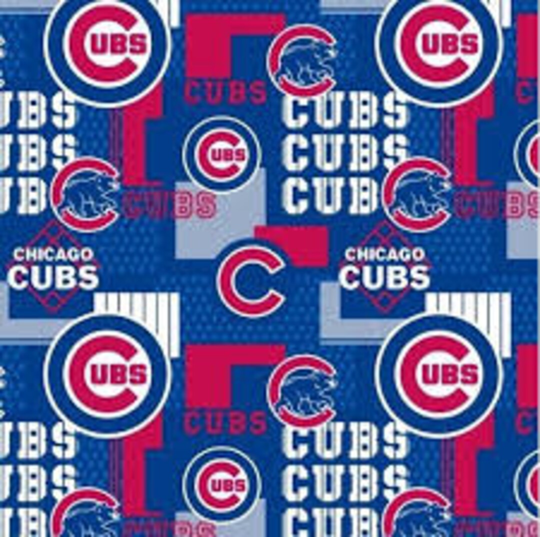 Chicago Cubs Fabric by the Yard, Cotton Cubs Fabric, Licensed MLB ...