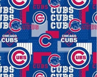 Chicago Cubs Fabric by the Yard, Cotton Chicago Cubs Fabric, Licensed ...