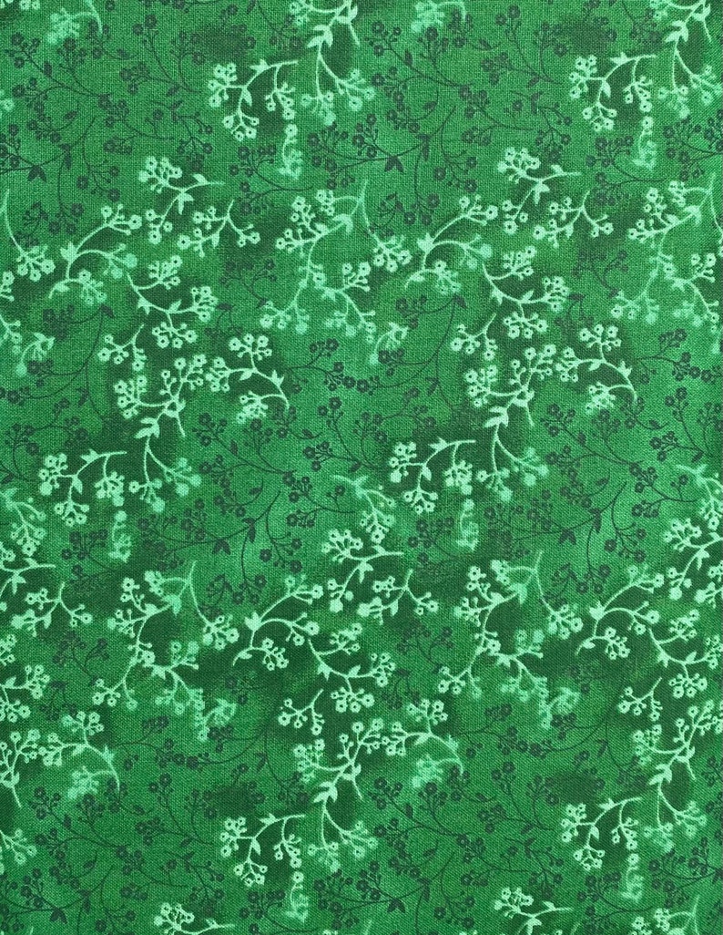 Green Fabric by the Yard Green Floral Fabric Green Flower - Etsy