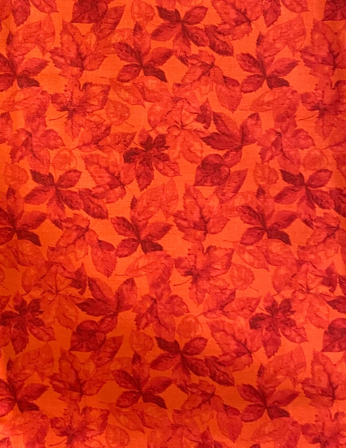 Orange Fabric by the Yard Orange Leaf Fabric Orange Leaves - Etsy