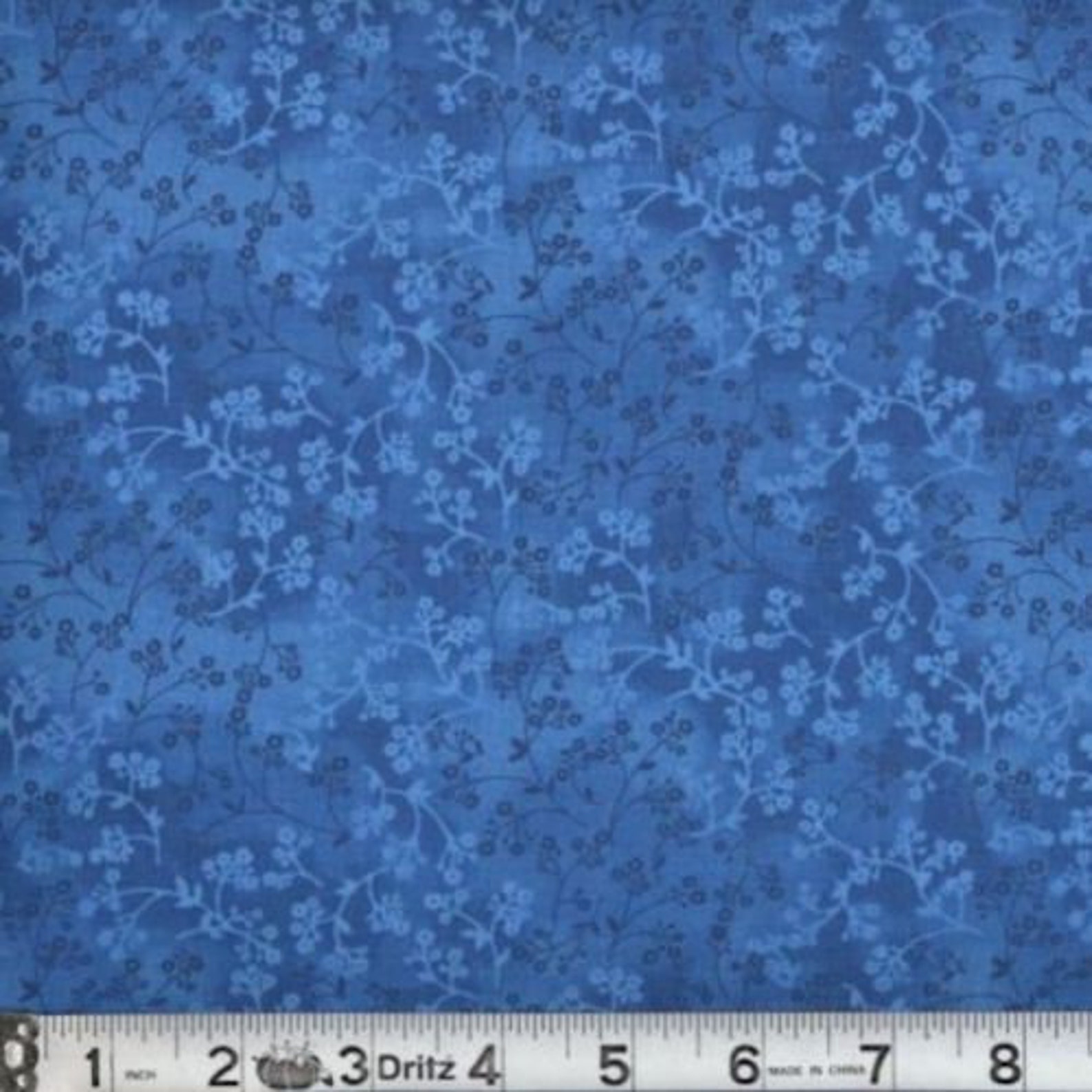 Blue Floral Cotton Fabric by the Yard, #18100 - Etsy