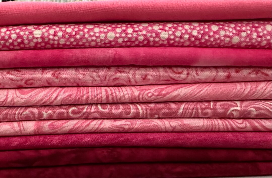 Pink Fabric Scrap Bundle, Pink Fabric by the Pound, End of Bolt Fabric ...