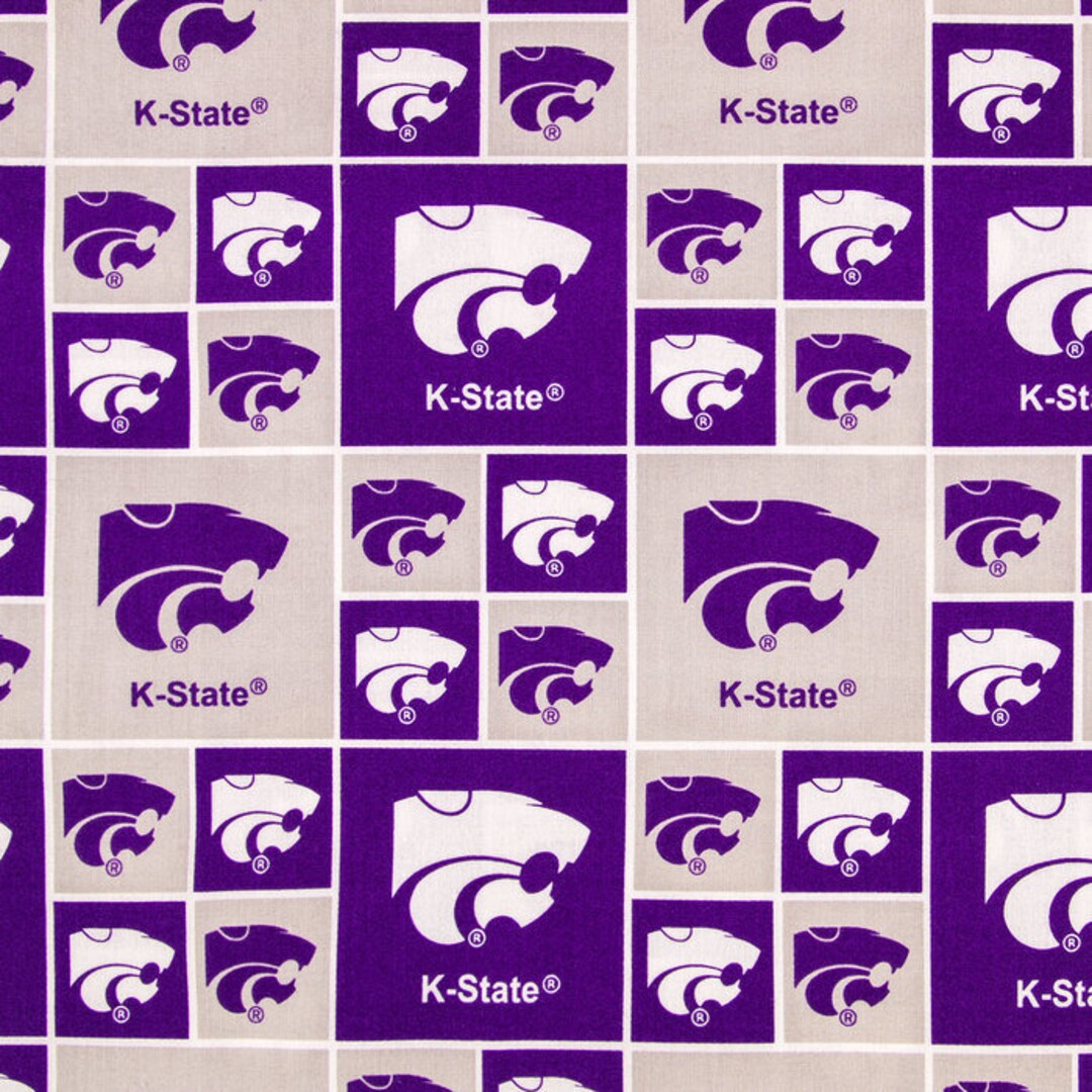 Kansas State Fabric by the Yard, Cotton K State Fabric, Licensed Fabric ...
