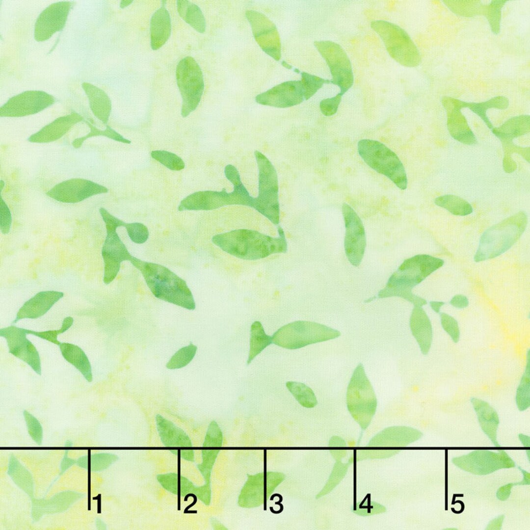 Green Batik Fabric by the Yard by Robert Kaufman, Hawaiian Fabric, Leaf ...