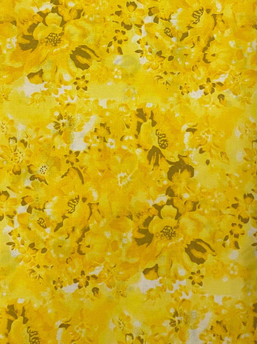 Yellow Fabric by the Yard, Yellow Floral Fabric, Yellow Flower Fabric ...